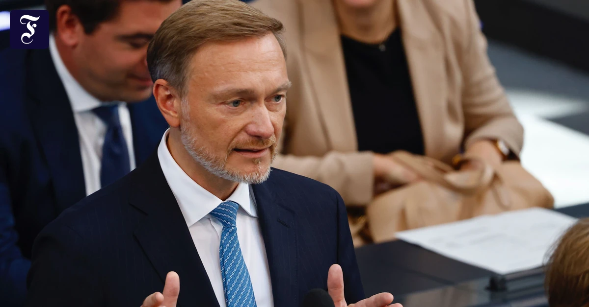 Lindner regt Entlastungen für Steuerzahler und Unternehmen an | FAZ