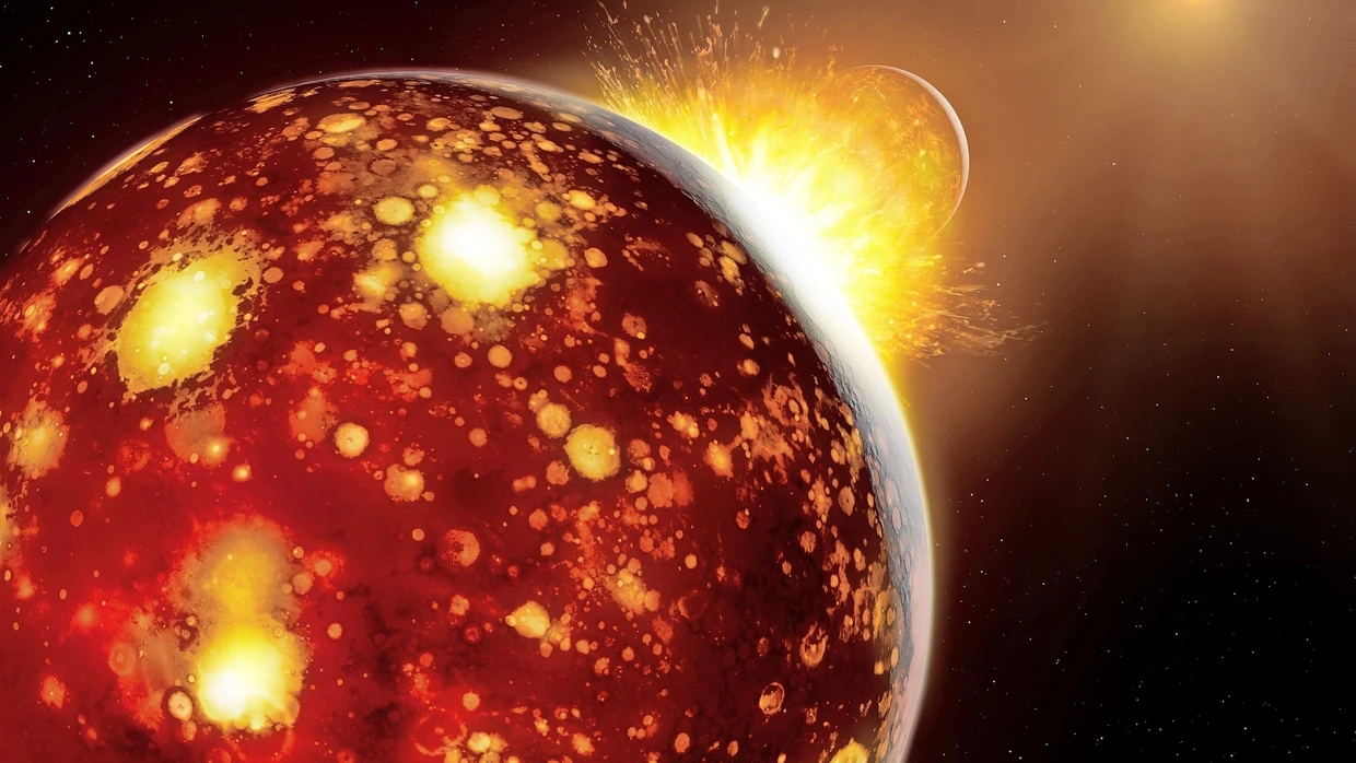 Wie der Mond entstand: Theia raste aus Richtung Sonne auf die Erde zu | FAZ