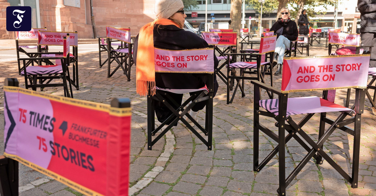Aktion auf dem Paulsplatz zur Frankfurter Buchmesse: Ein Stuhl für ...