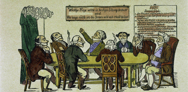 Der Denker Club Karikatur Analyse