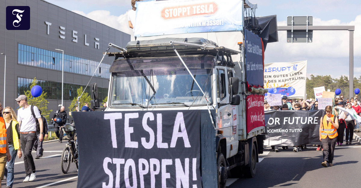 Tesla als Zielscheibe: Proteste in Grünheide gegen den E-Autokonzern