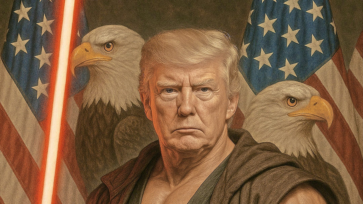 Trump als Sith, Söder als Jedi – KI-Bilder sorgen für Spott am Star-Wars-Tag | FAZ