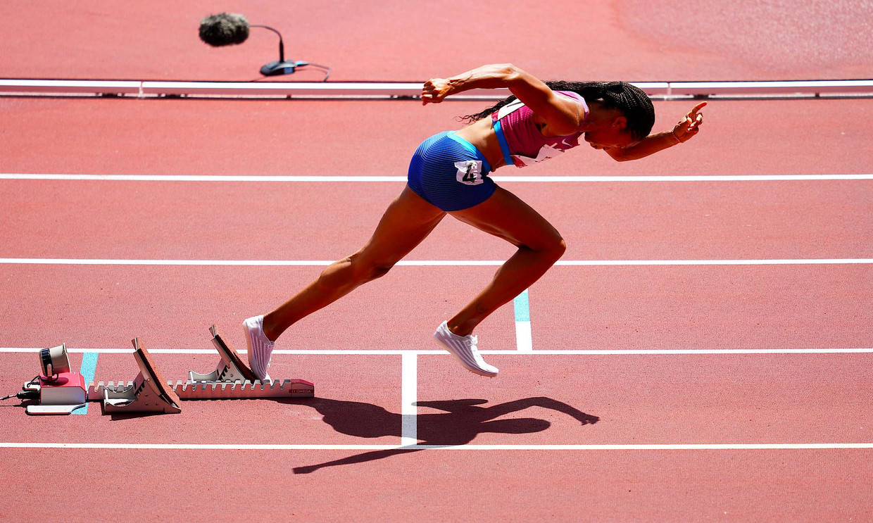 Allyson Felix Rennend Allyson FELIX Gewinner Des 400m Frauenlauf Am
