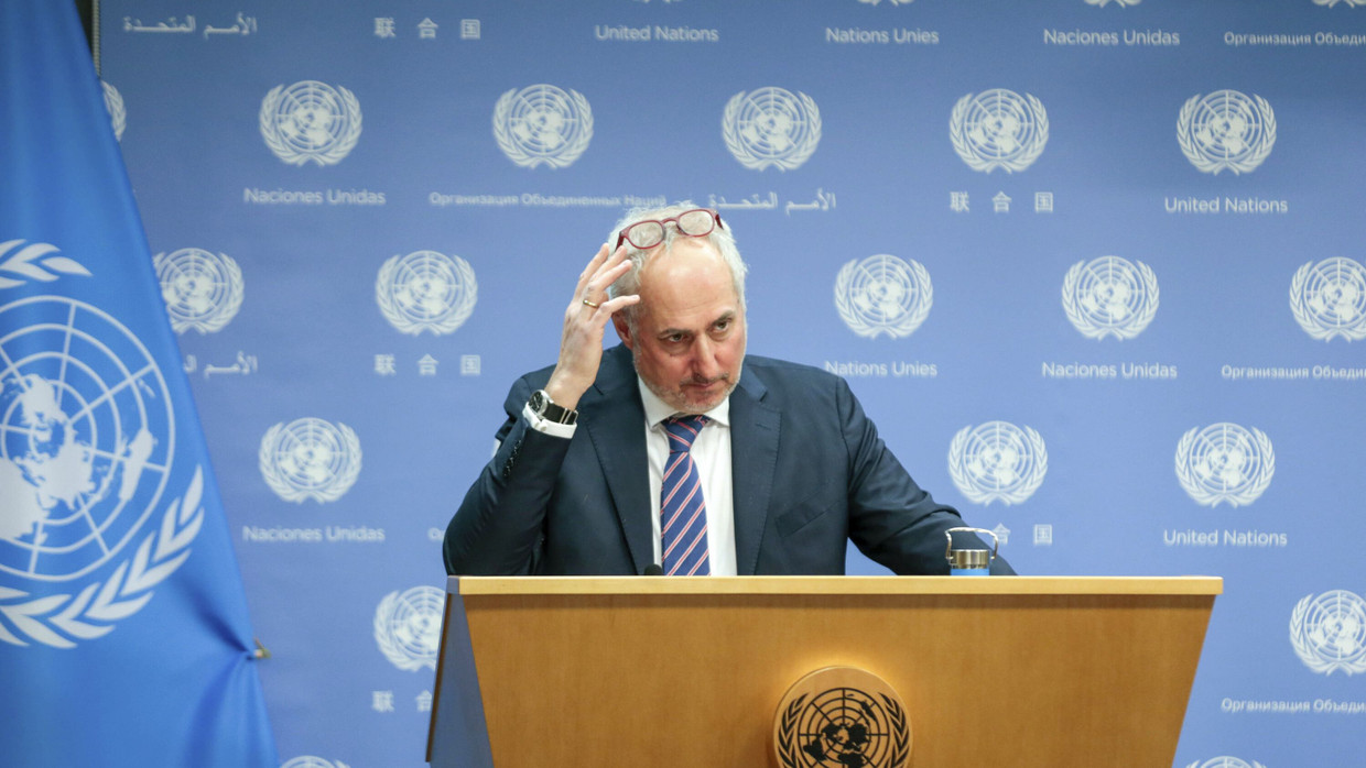 UN-Sprecher Stéphane Dujarric über die dpa und die Letzte Generation | FAZ