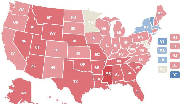 Amazons „Election Heat Map“: Rot und blau ist Amazons Hitzekarte